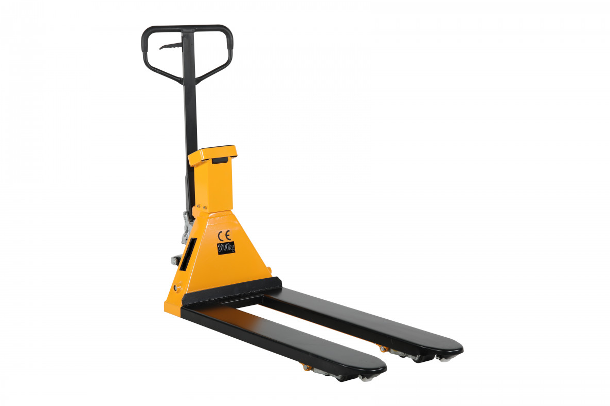 Pallyftare med våg, Maxlast: 2000 kg / 1150 mm, dubbel PU-hjul ...