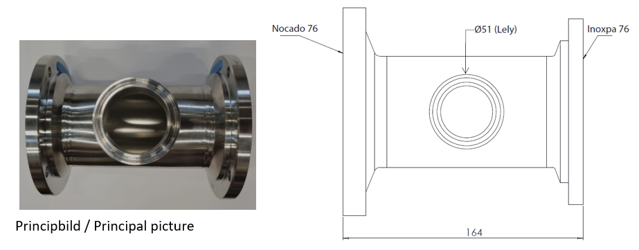 Wedholms webshop - T-pipe milk connection Ø76 mm (3") N-flange (tank ...