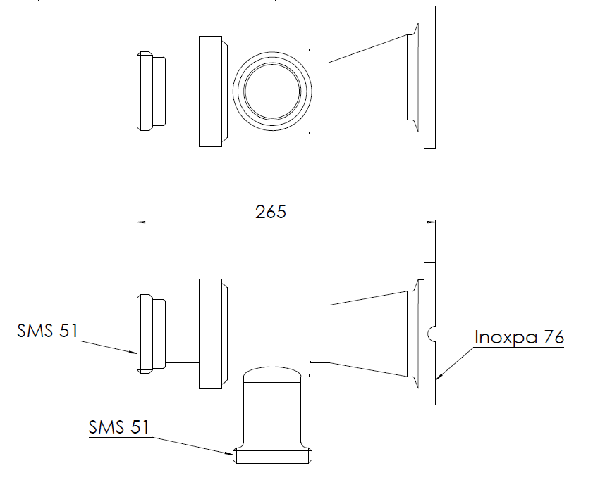 Wedholms webshop - Clean & Clamp-Silo, Ø76 mm (3 ") mit I-Flansch und ...