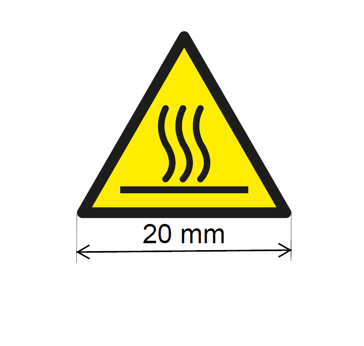 Wedholms webshop - Warning sticker "Hot surface" 20 mm