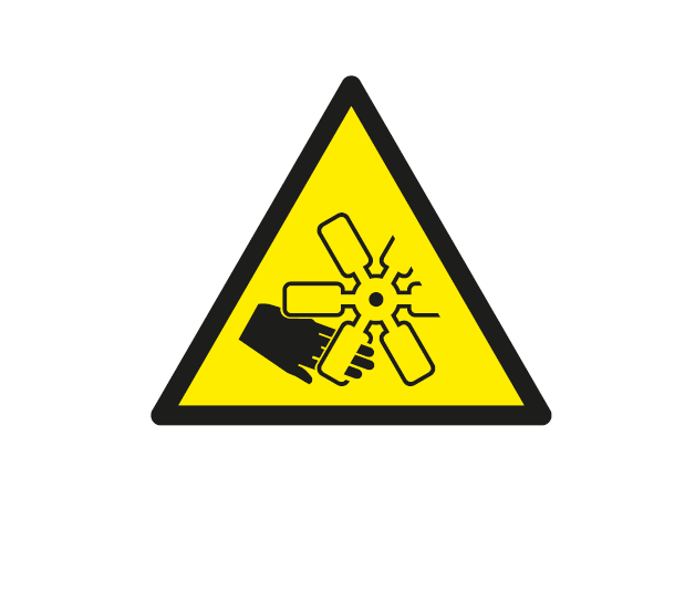Wedholms webshop - Warning sticker "Moving fan blades"