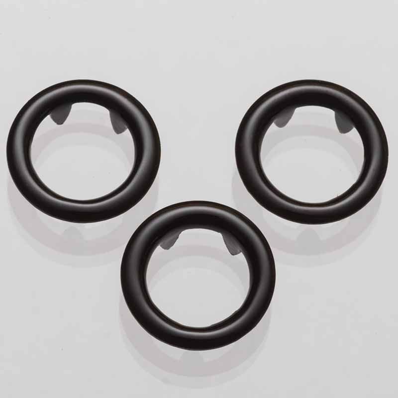 Svart Ring tryckknapp - Knappshoppen