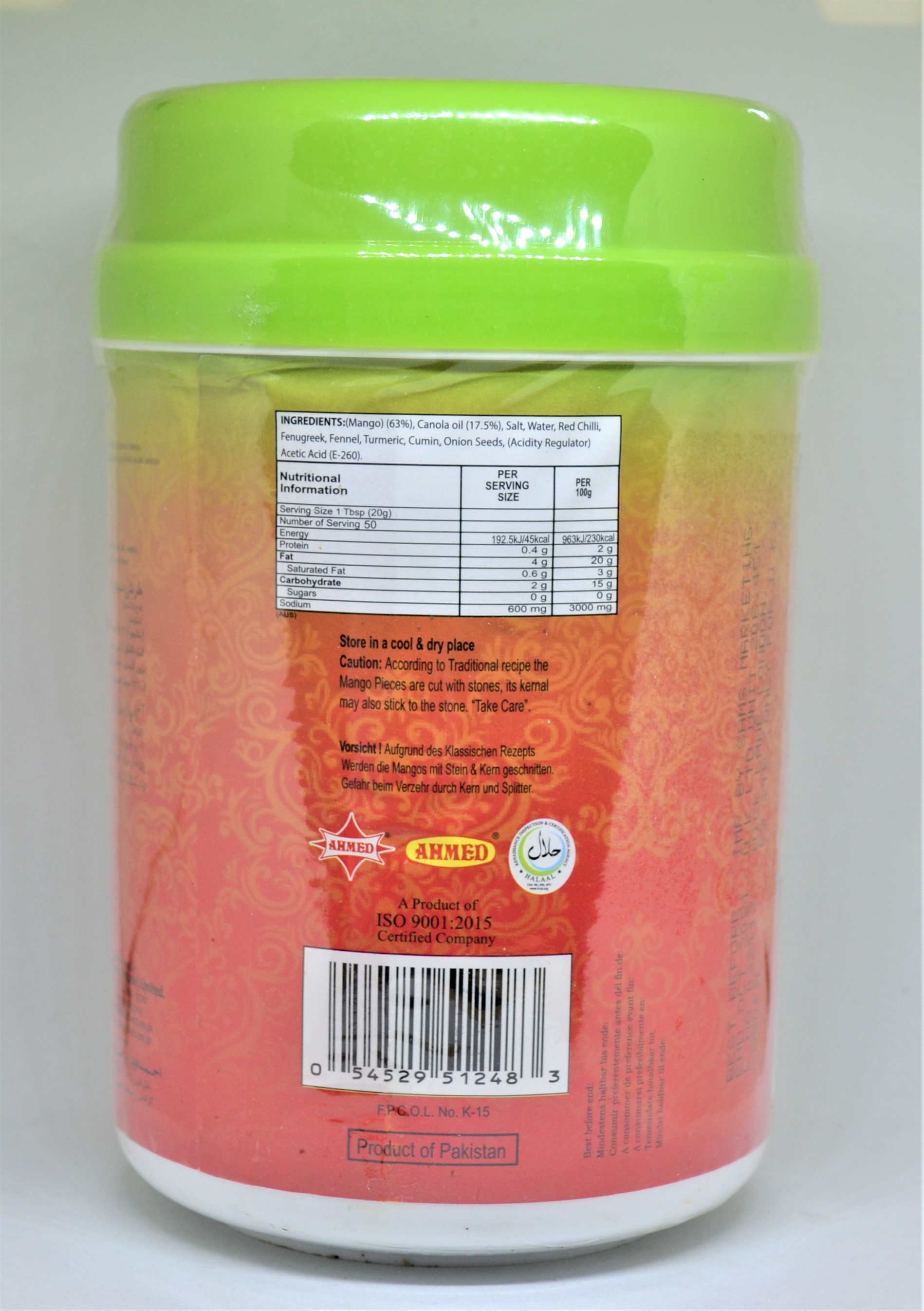 AHMED Extra Hot Mango Pickle In Oil 1kg - Taj Mahal Livs