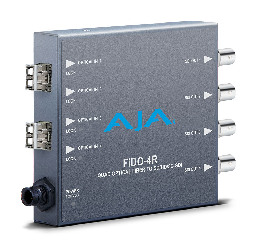 AJA FiDO-4R: 4 ch LC Fiber to 3G-SDI Reciever - protel.se