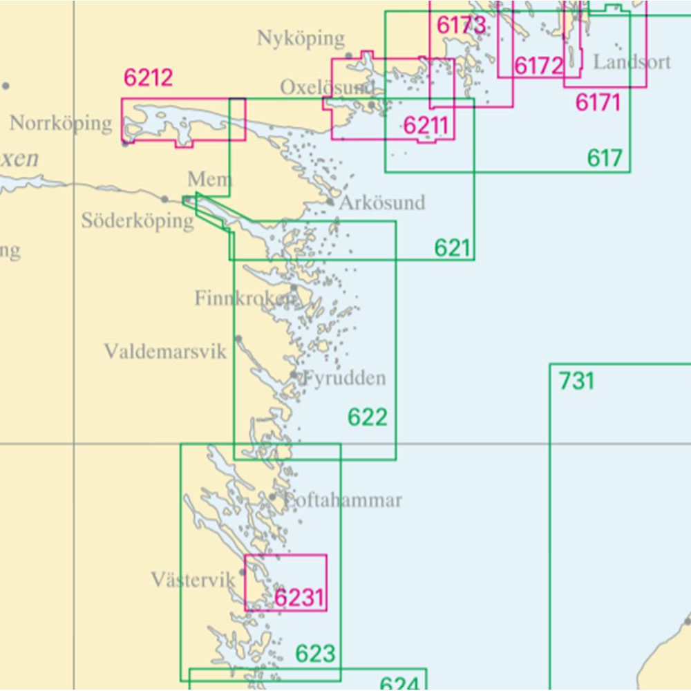 Sjökort Nr 622 Stora Askö-Slätbaken - Bryggboden.se