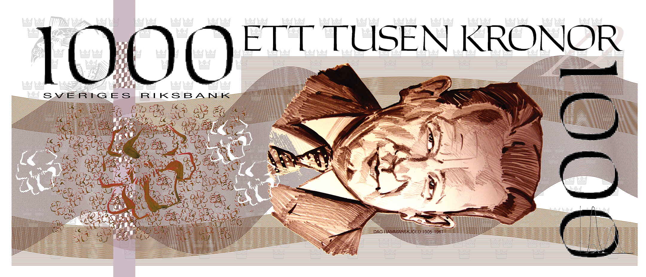 Designeo Dalhov - 1000 kronors sedel Dag Hammarskjöld