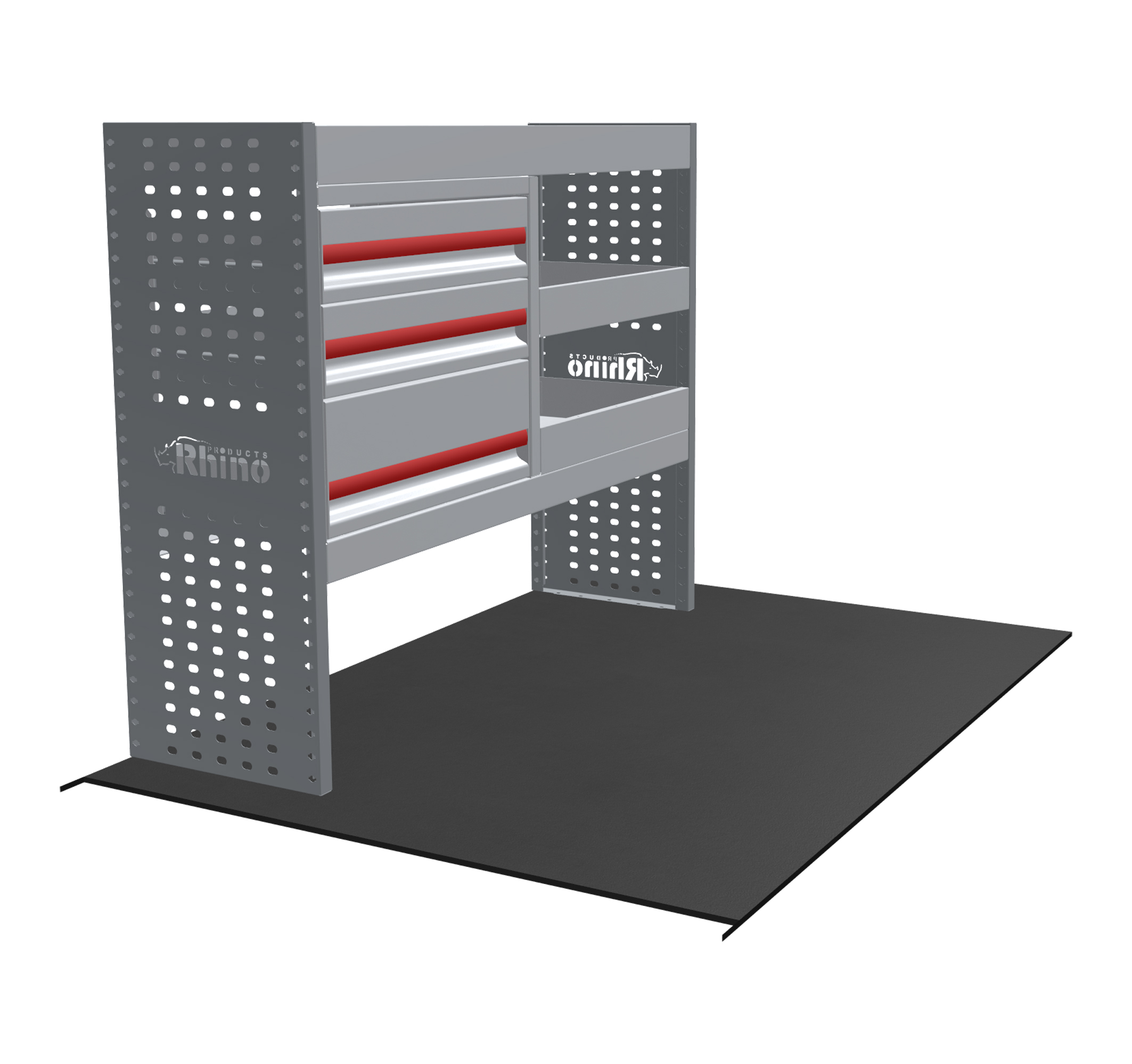 MR4 bilinredning hyllor och utdragbara lådor Ford Courier 2023- - Rhino Products webshop - Sverige