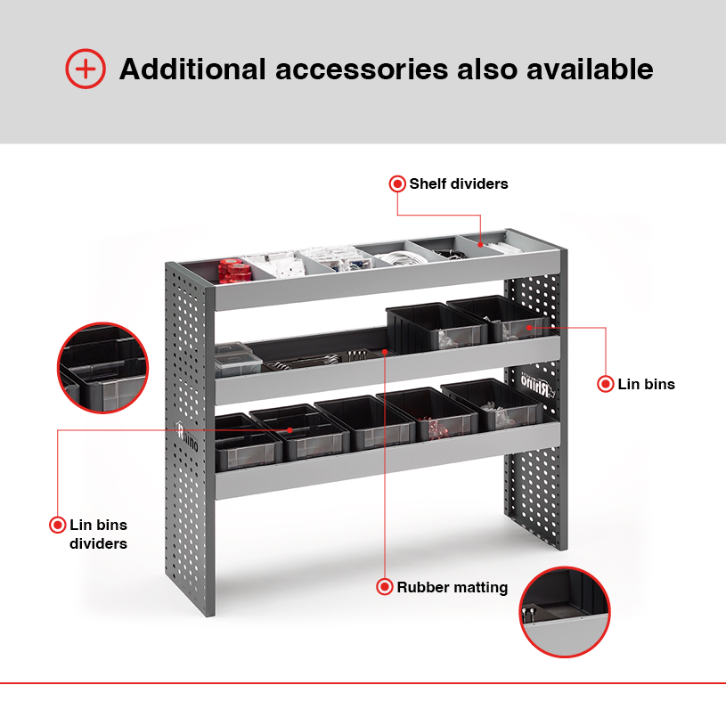 Zabudowa MR4 półki Ford Transit Custom 2013-2023 - Rhino Products ...
