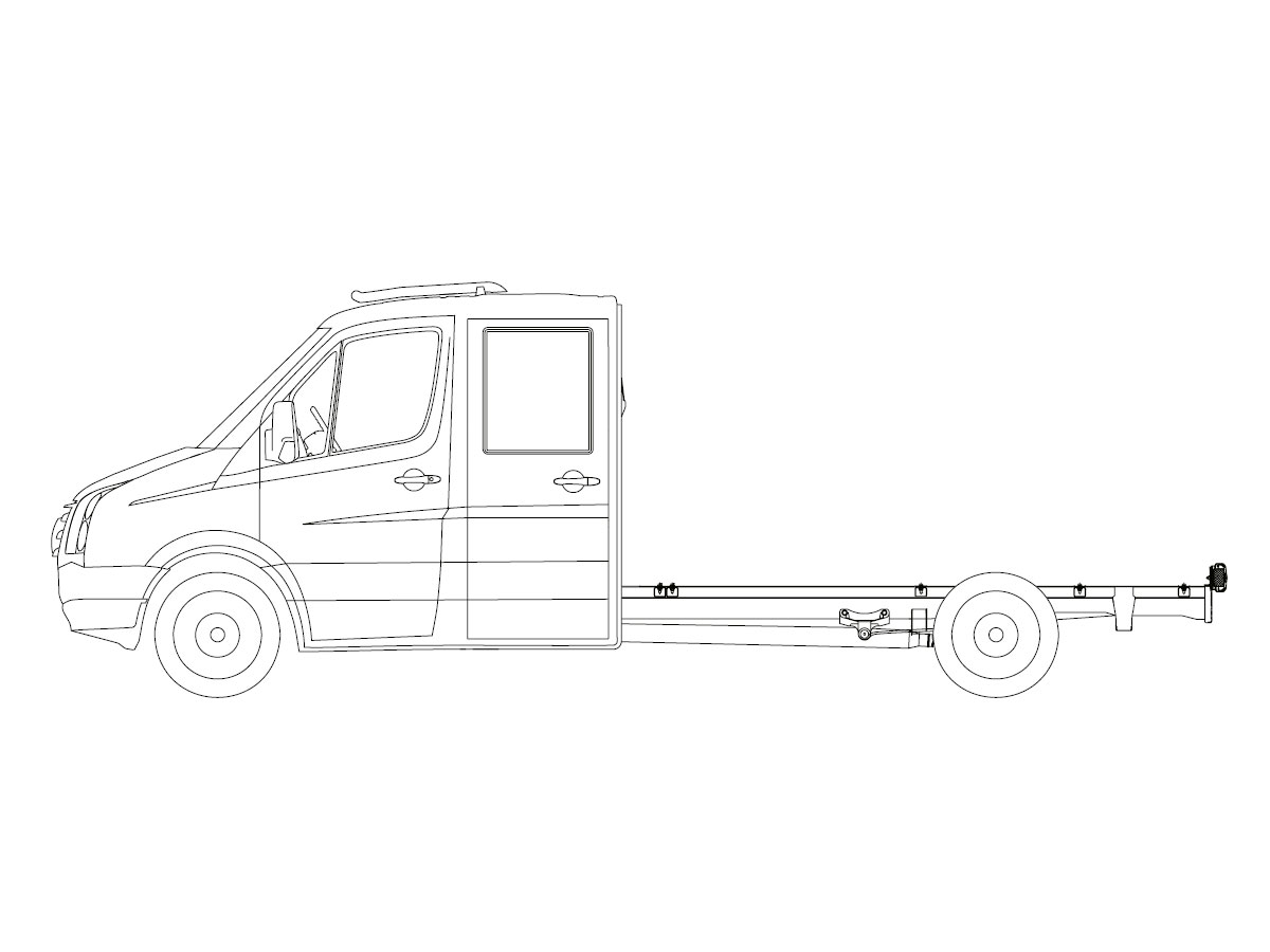 T-RACK front roofbar VW Crafter H1 Double Cab 07-16 - QPAX - Frontbars ...