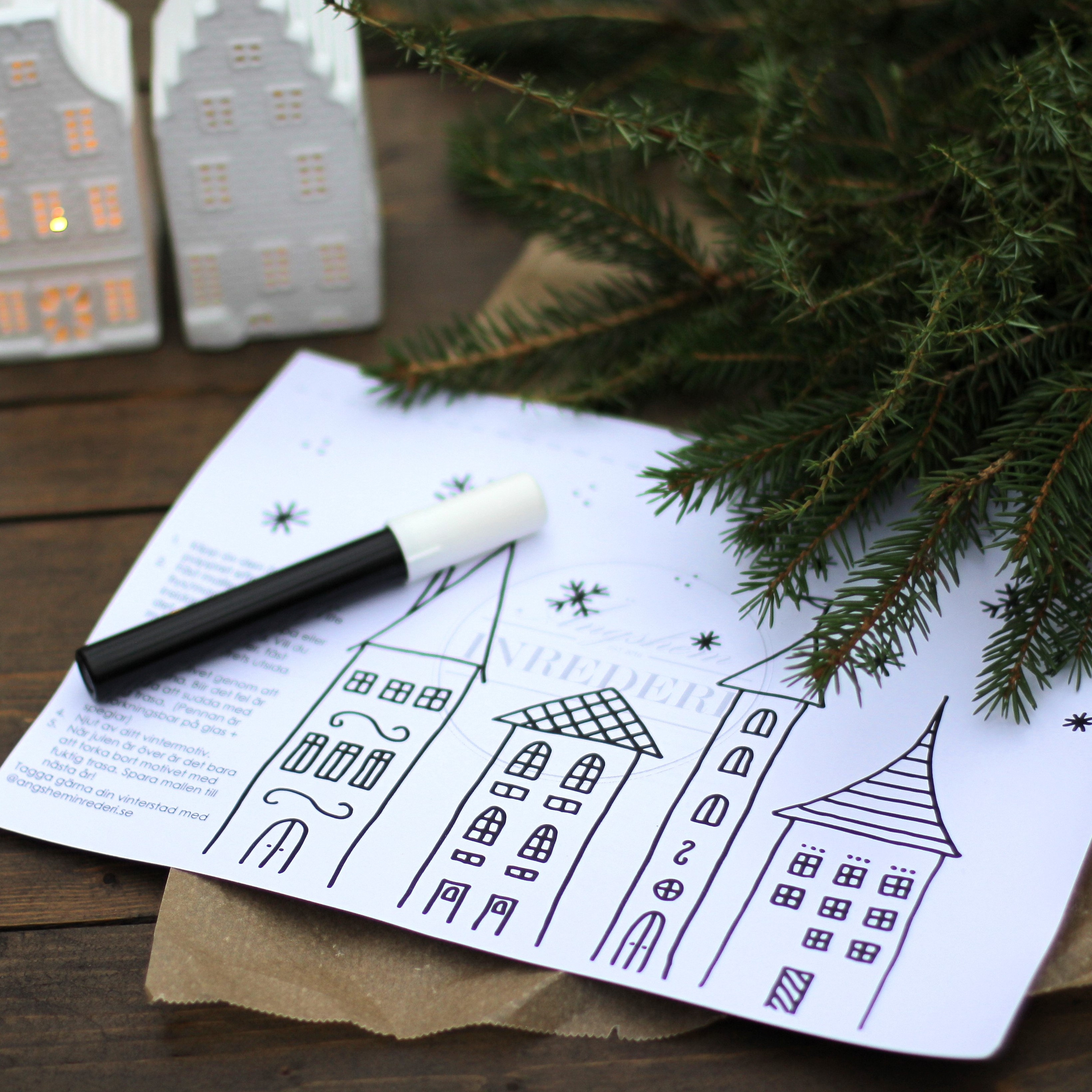 "Vintergatan 2" Mall - För att måla på fönster eller Kupa "mellan ...