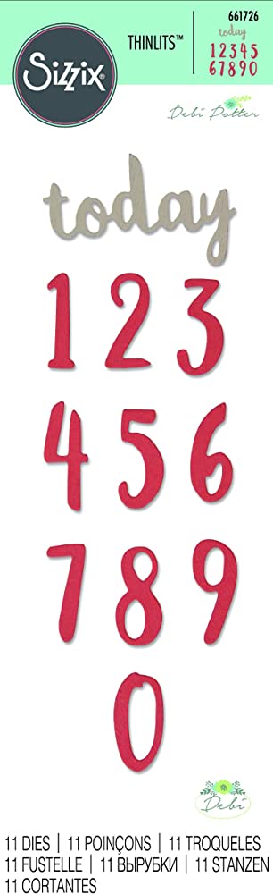 Sizzix - Dies Thinlits - Brush Numbers - Maries Skaparhörna