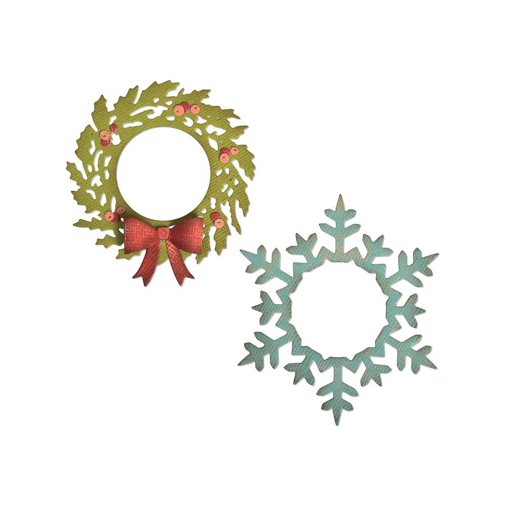 Sizzix - Dies Thinlits - Wreath & Snowflake - Maries Skaparhörna