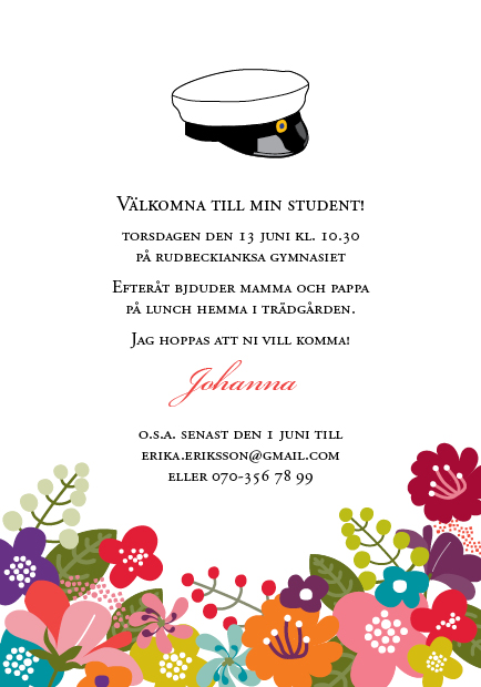 Studentkort Blomster - Anna Göran Design