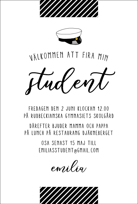 Studentkort Ruta rand - Anna Göran Design