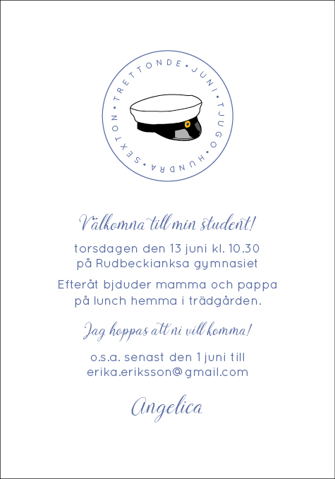 Studentkort Stämpel - Anna Göran Design