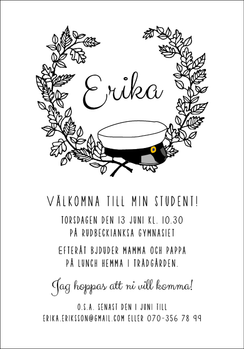 Studentkort Krans - Anna Göran Design