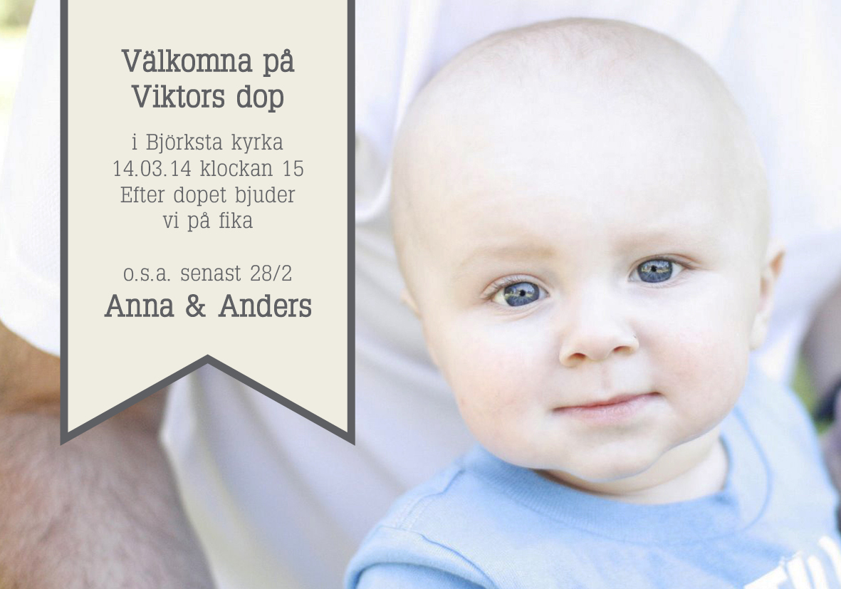 Dopkort - Vimpel - Anna Göran Design