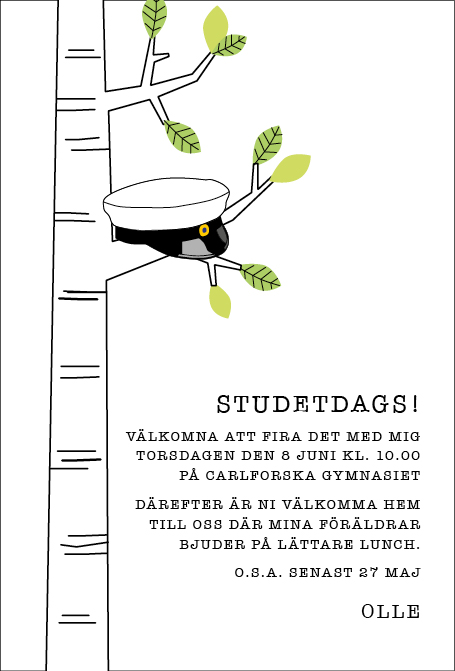 Studentkort Björk - Anna Göran Design
