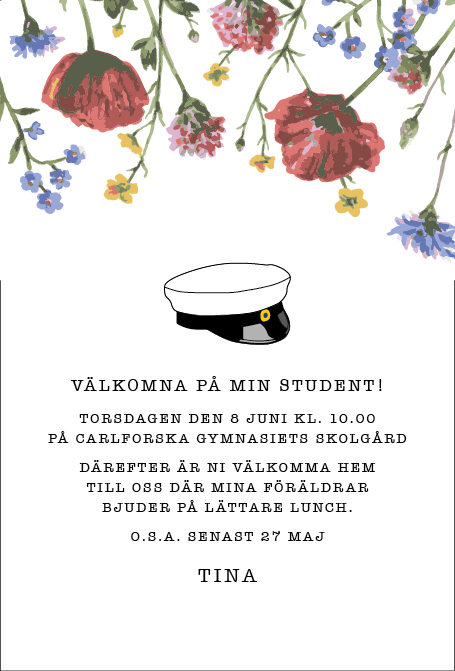 Studentkort Ängsblomster - Anna Göran Design