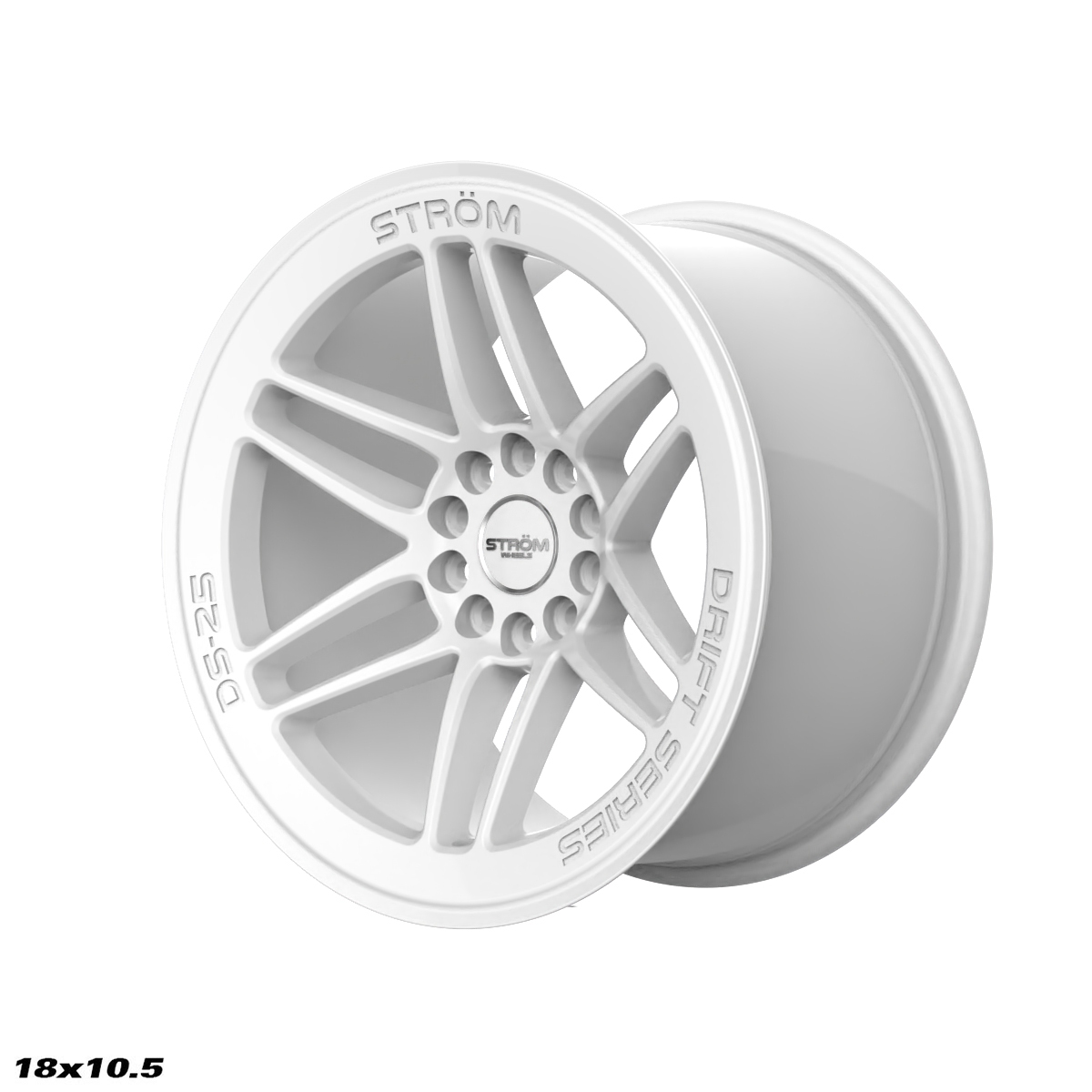 18" Ström DS-25 Gloss white 5x114,3 5x120 - -WHEELFIT-