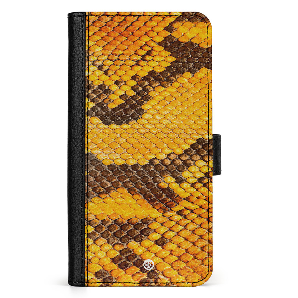 iPhone 16 Plus Wallet Case - Yellow Snake - BJORNBERRY