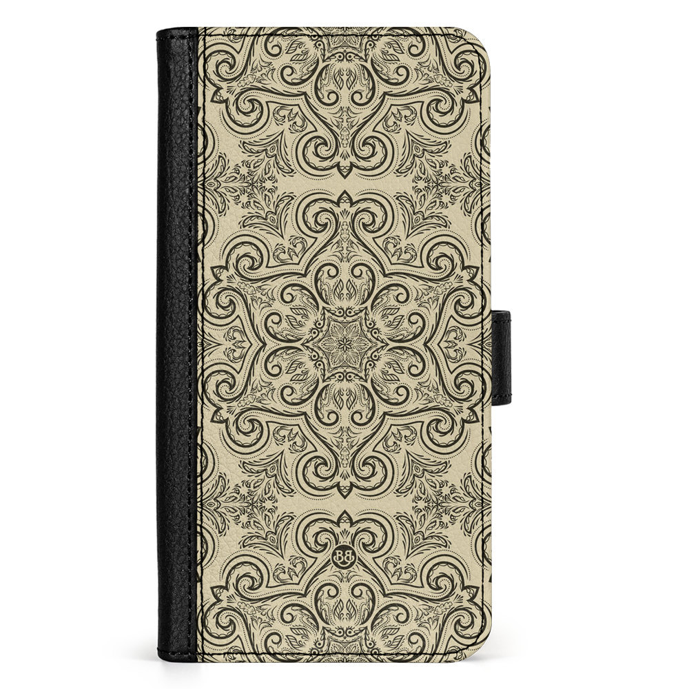 iPhone 16 Plus Wallet Case - Beige Retro Pattern - BJORNBERRY