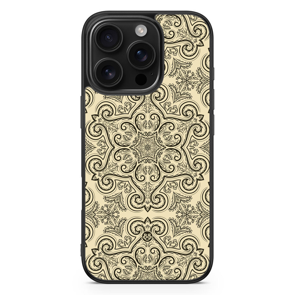 iPhone 16 Pro Case - Beige Retro Pattern - BJORNBERRY