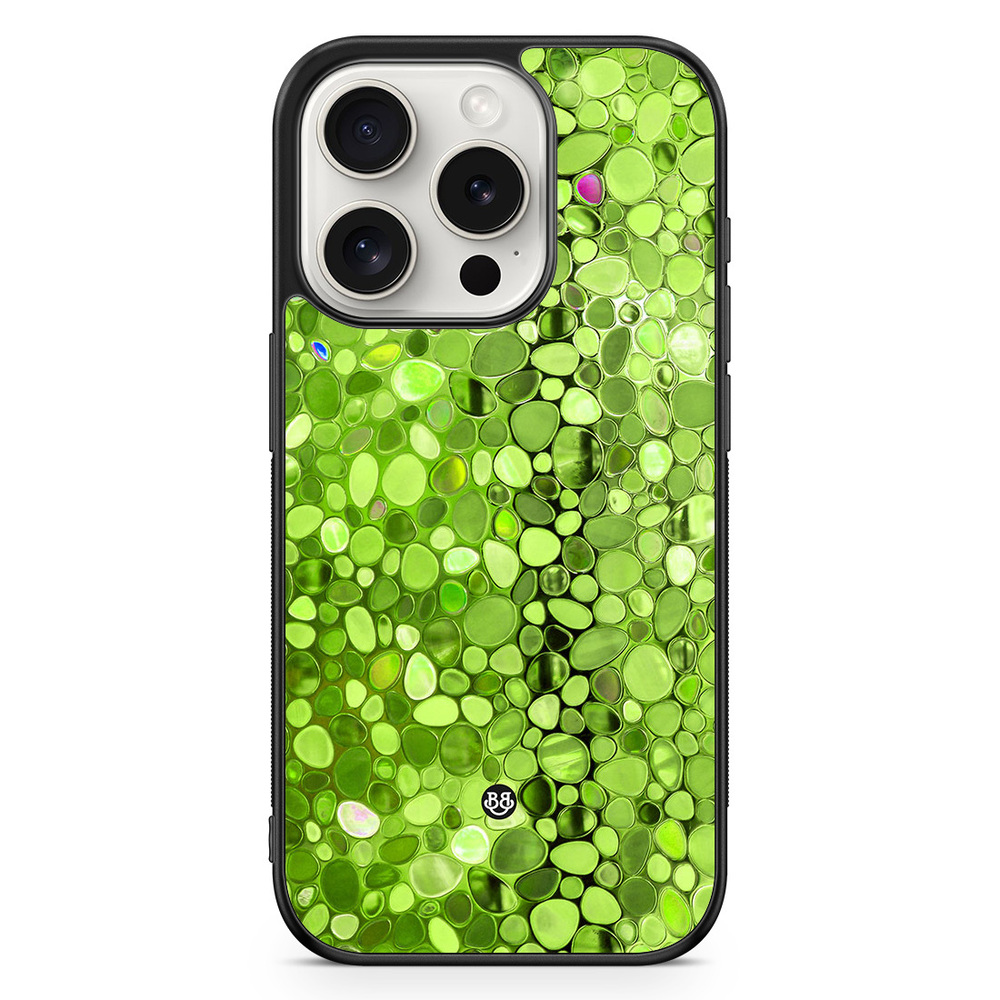 iPhone 15 Pro Case - Stained Glass Green - BJORNBERRY