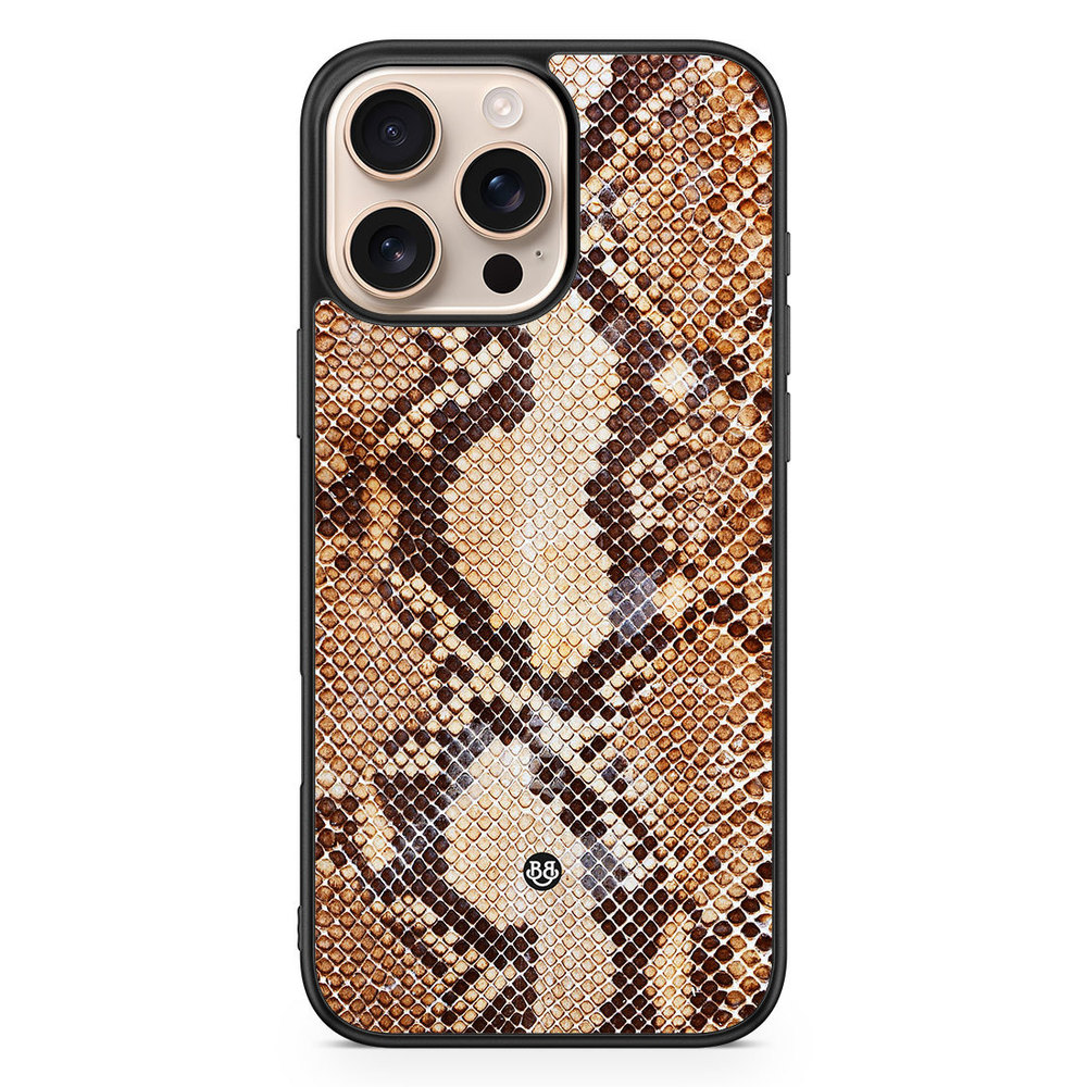 iPhone 16 Pro Max Case - Snakeskin Brown - BJORNBERRY