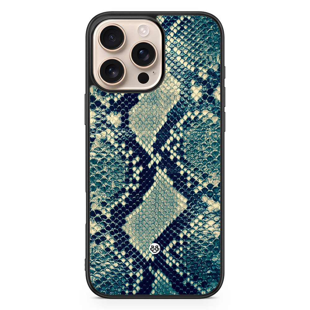 iPhone 16 Pro Max Case - Blue Snakeskin - BJORNBERRY