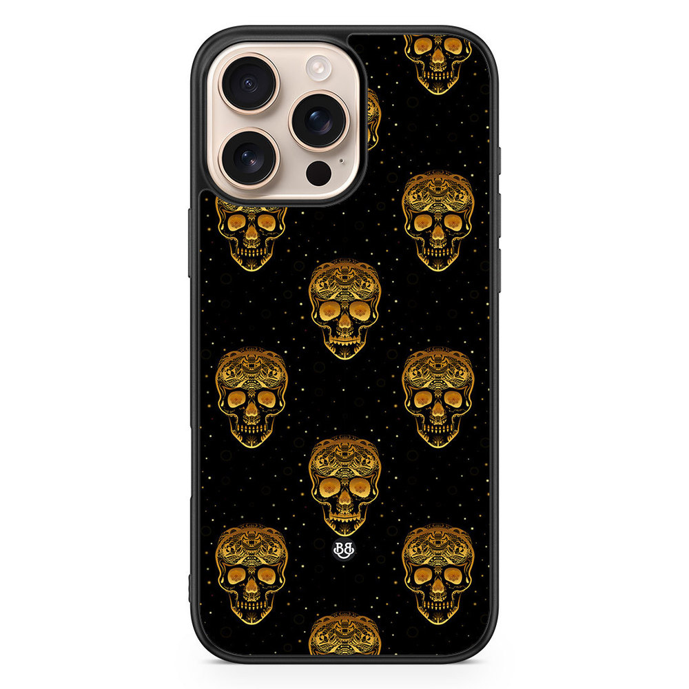 iPhone 16 Pro Max Case - Gold Skulls - BJORNBERRY