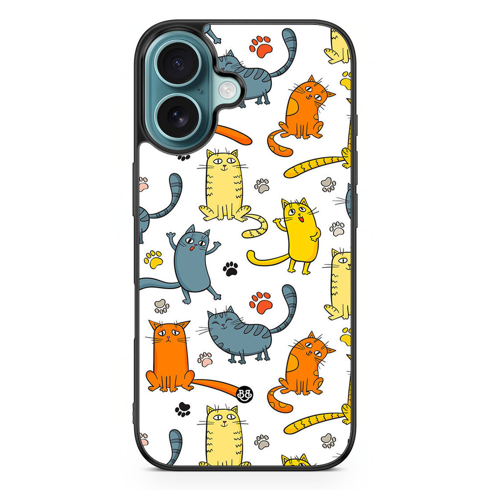 iPhone 16 Case - Cat Pattern - BJORNBERRY
