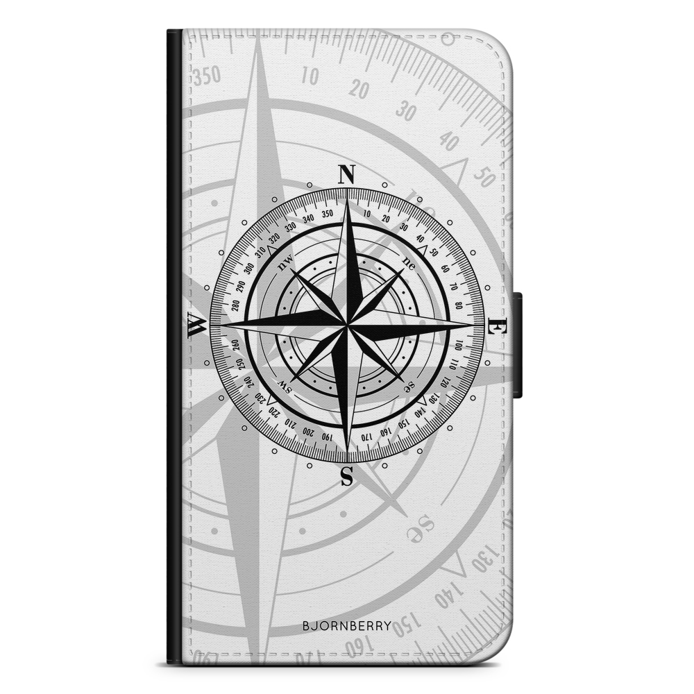 iPhone 13 Pro Wallet Case - Compass White - Bjornberry
