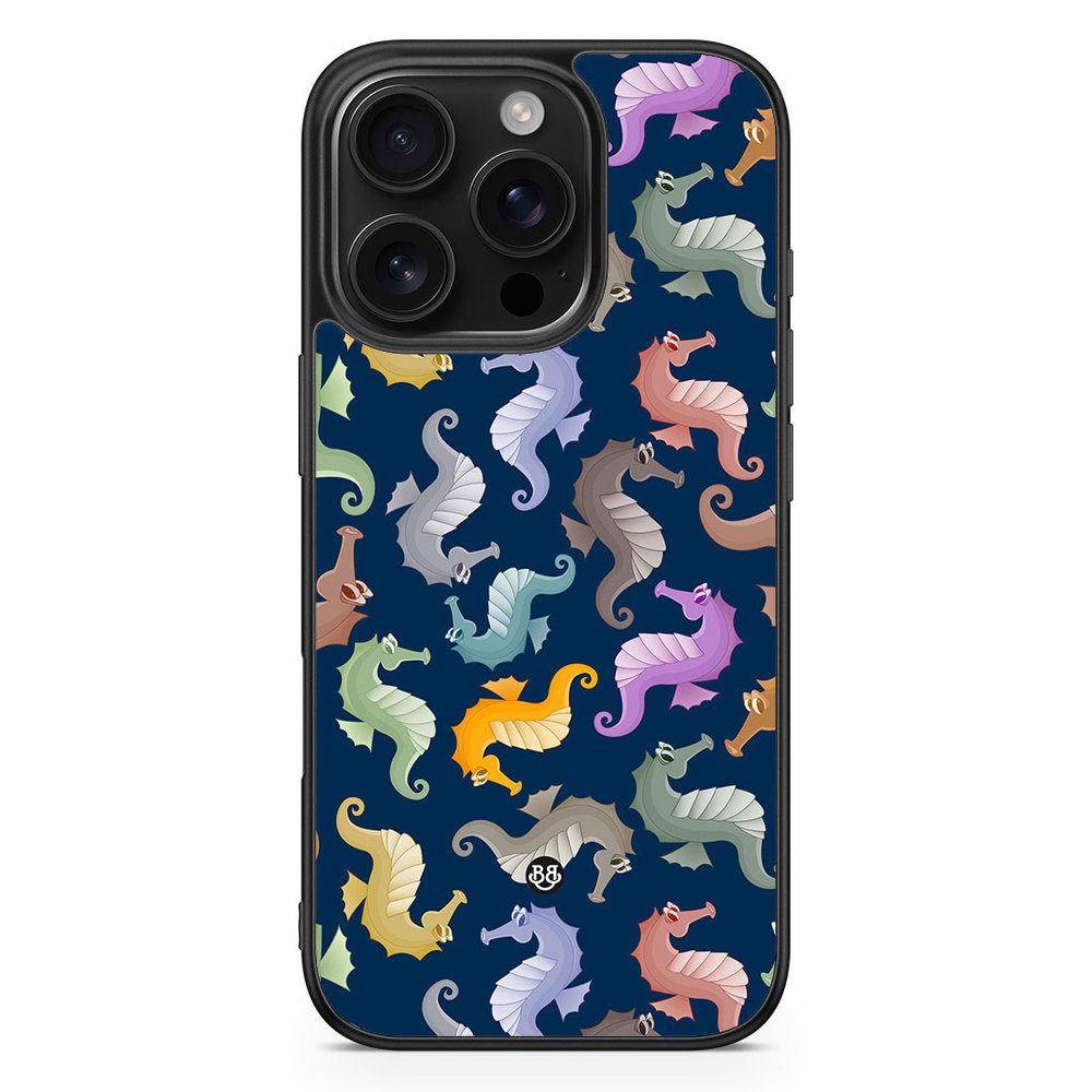 iPhone 16 Pro Case - Cartoon Sea-Horse - BJORNBERRY