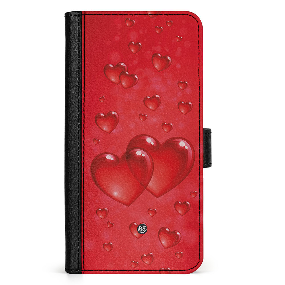 iPhone 16 Plus Wallet Case - Hearts - BJORNBERRY