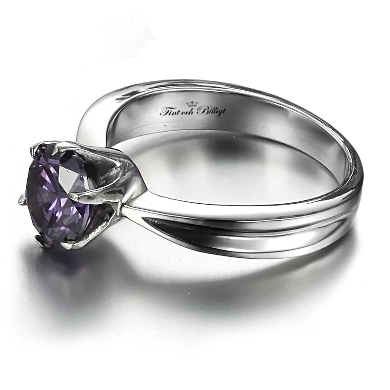 Ring Pandora Purple Diamond Klassisk Ring 1.25CT CZ