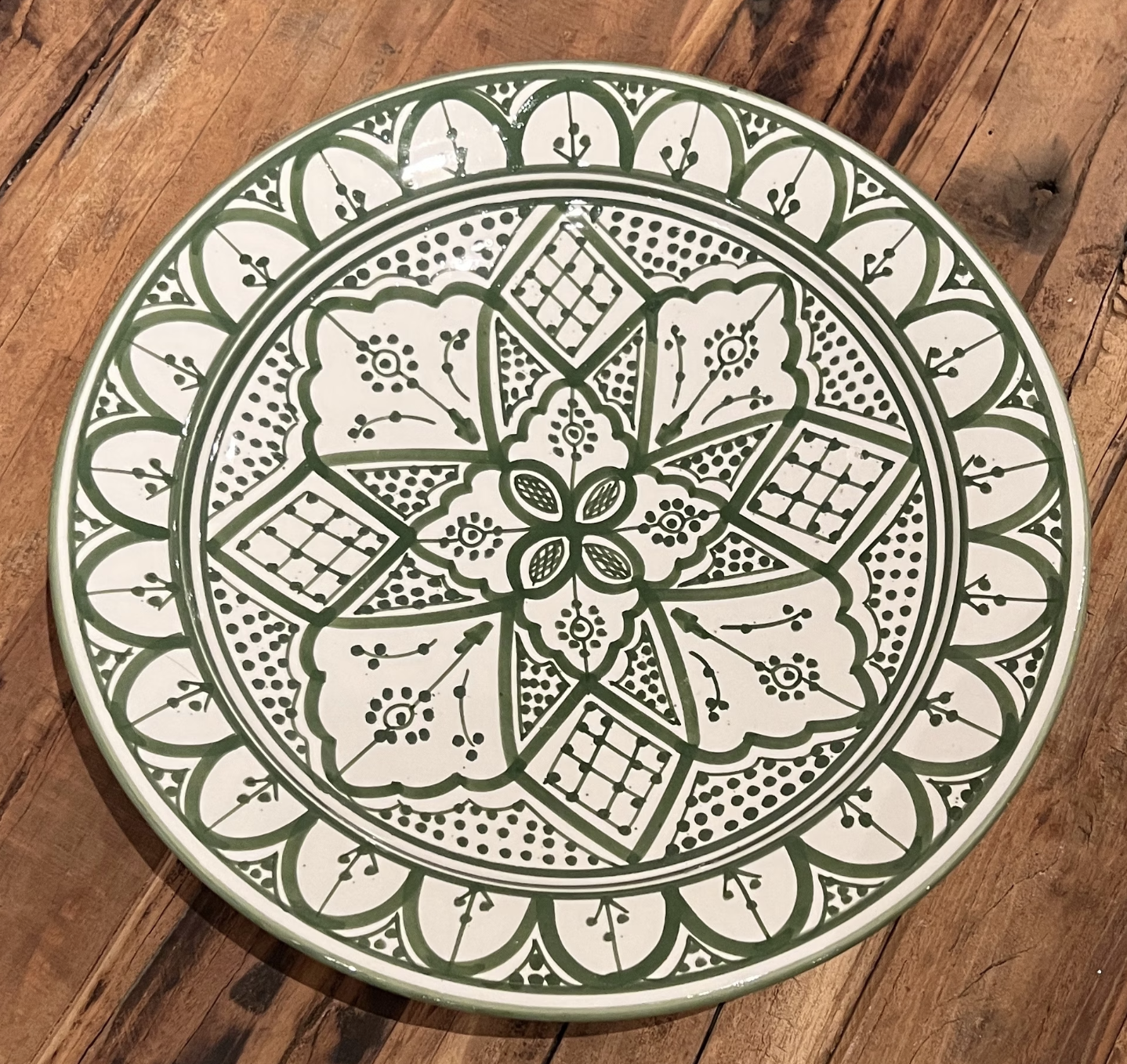 Marockansk Keramik - Fat grön 35 cm - Moroccan home