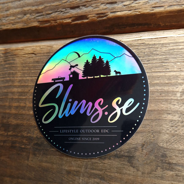 Sticker - Slims.se Logo Svart Med Silvrigt Hologram - SLIMS.SE