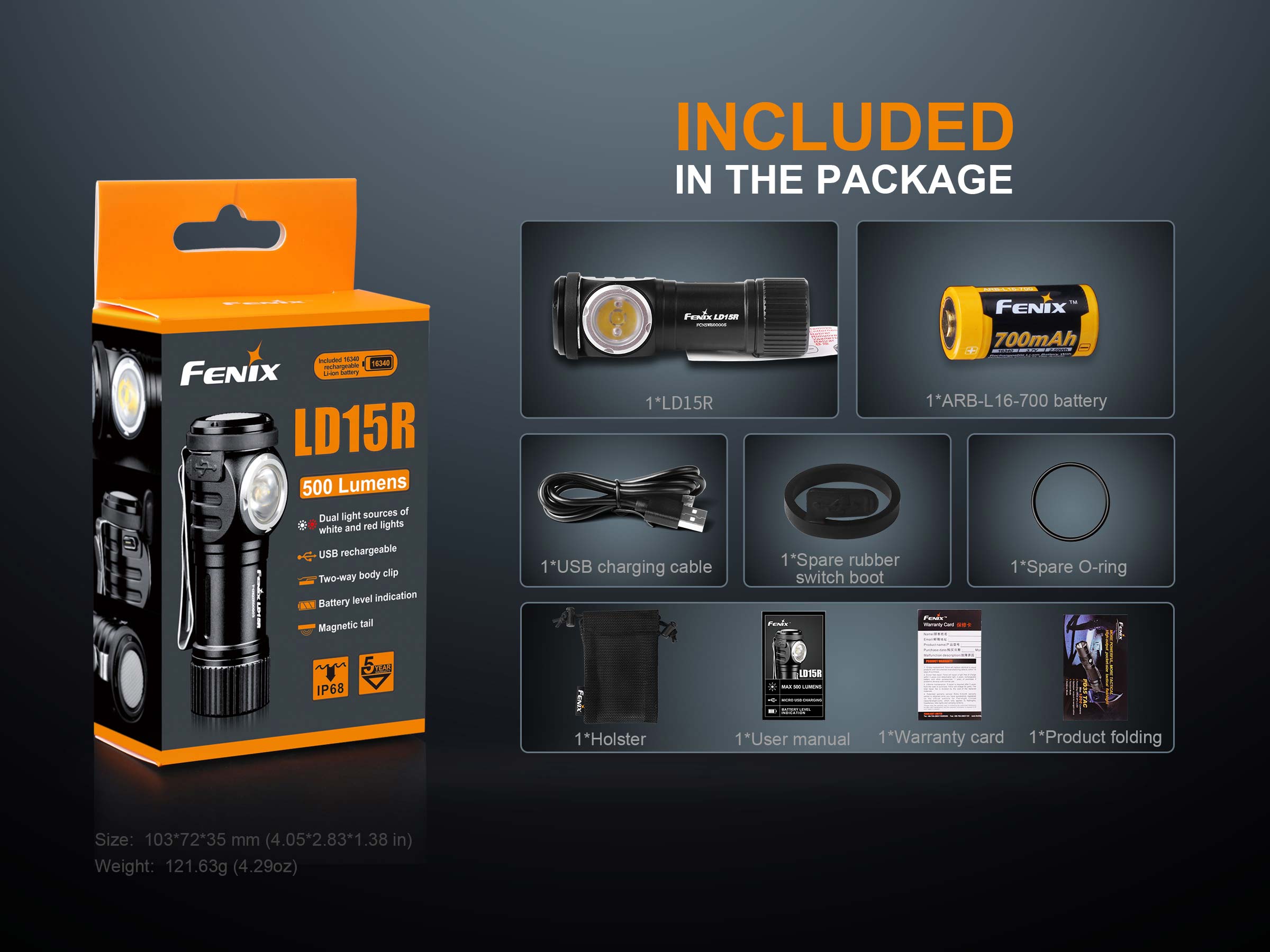 Fenix - LD15R Angle Light 500 Lumen - Slims.se - EDC & Lifestyle Shop ...