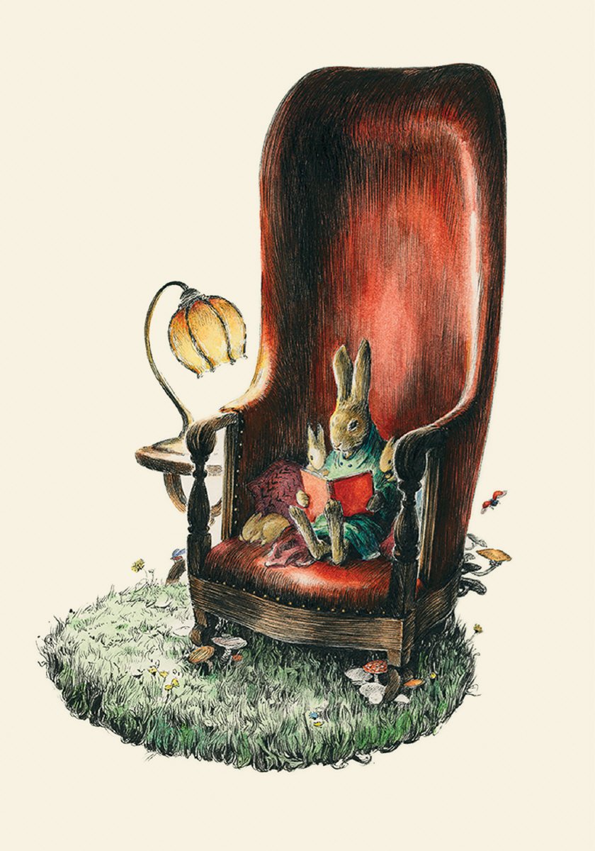 Elise Hurst : Storytime Rabbit family - Kort med kuvert - Bokvännen