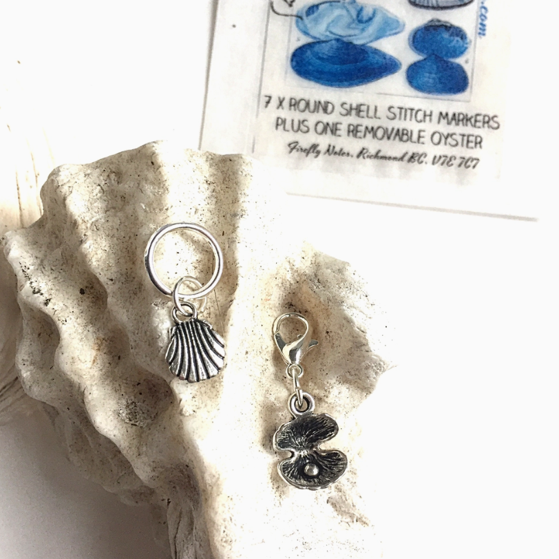 Firefly Notes : Seashell Stitch Marker Pack - 8 Stickmarkörer i fin ...