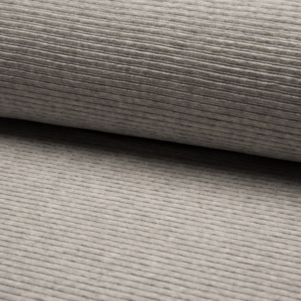 RIBBAD VELOUR - LIGHT GRAY MELANGE - tygdrommar.se