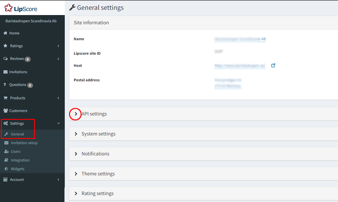 Integration in Lipscore - Abicart.de