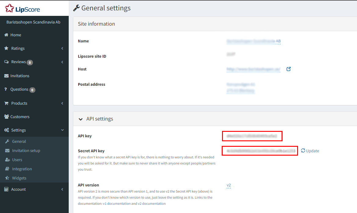 Integration to Lipscore - Abicart.com