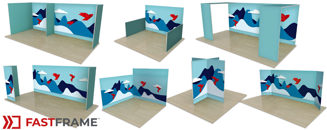 FastFrame Displaysystem – från 1 textilvägg till stor monter