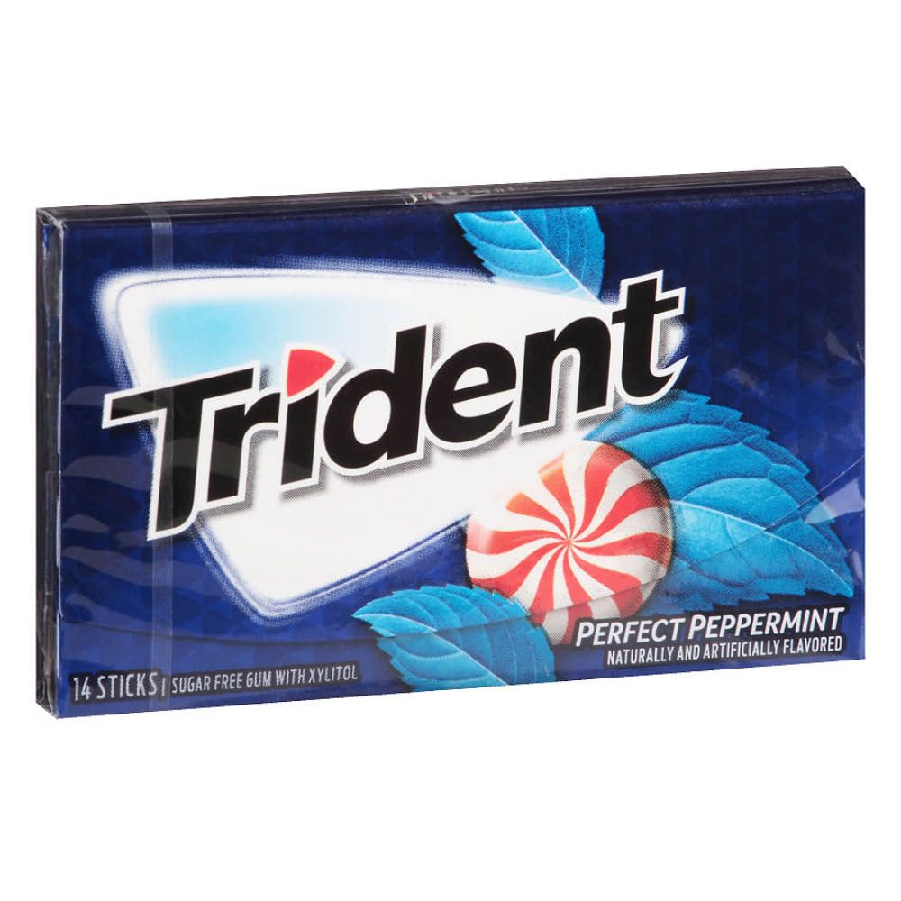 Trident Gum Perfect Peppermint 14 Sticks - Tasty America ...