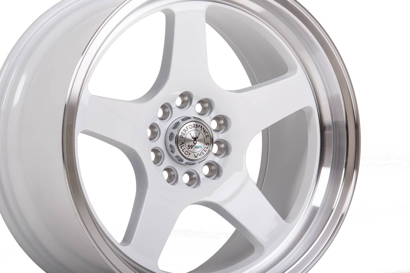 59°North Wheels D-004 9,5x18" ET20 5x114/5x120 white/polished lip - 59 ...