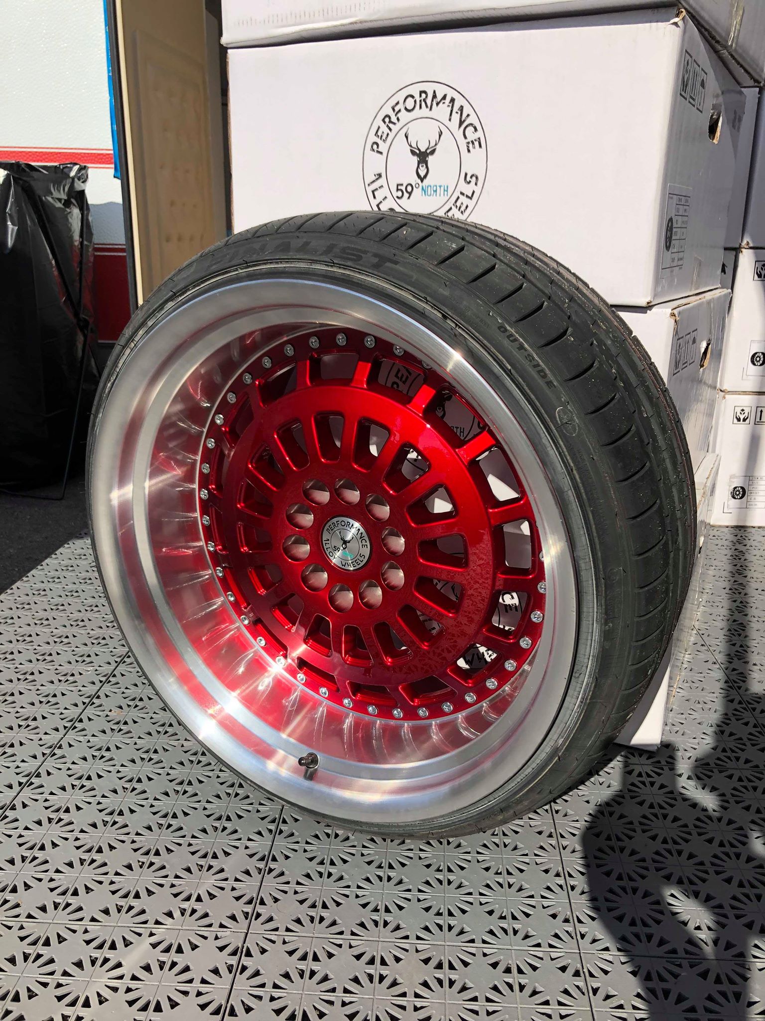 59°North Wheels D-007 11x19" ET20 5x114,3/5x120 Candyred/polished - 59 ...
