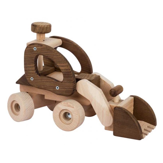 Stor Traktor i Trä med Grävskopa - Goki Nature - Toysforever